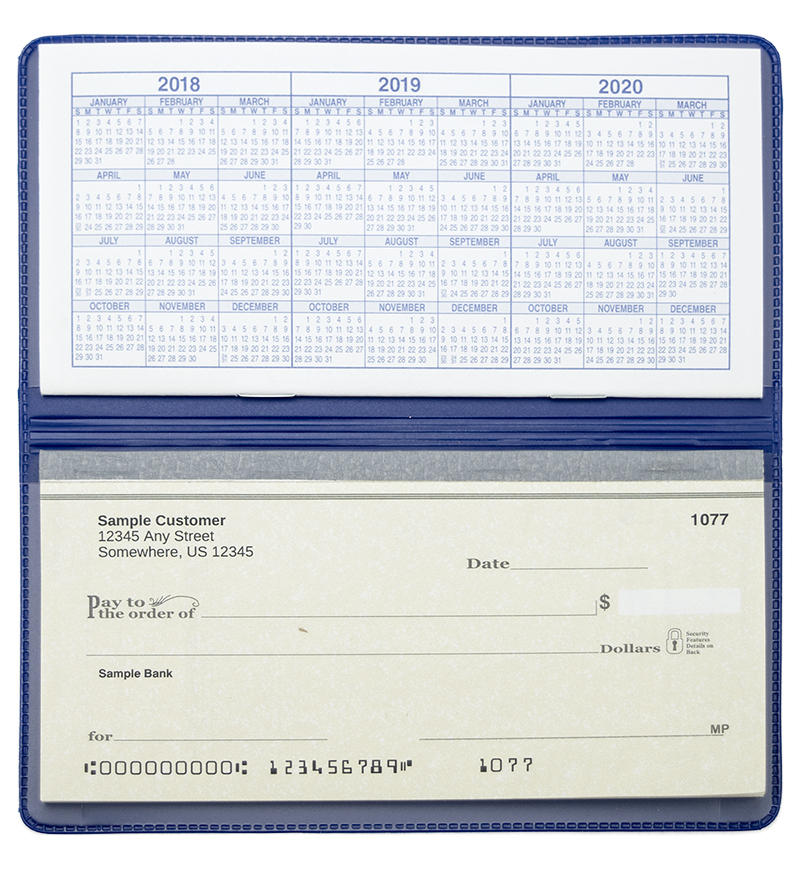 Vinyl Checkbook Cover - (Royal Blue)