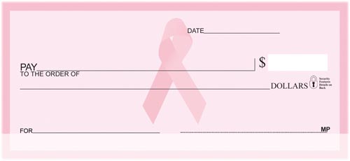 Pink Ribbon Personal Checks